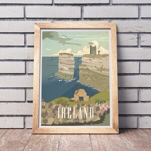 Vintage Travel Poster Ireland, Wild Atlantic Way, Archaeology + Art ...