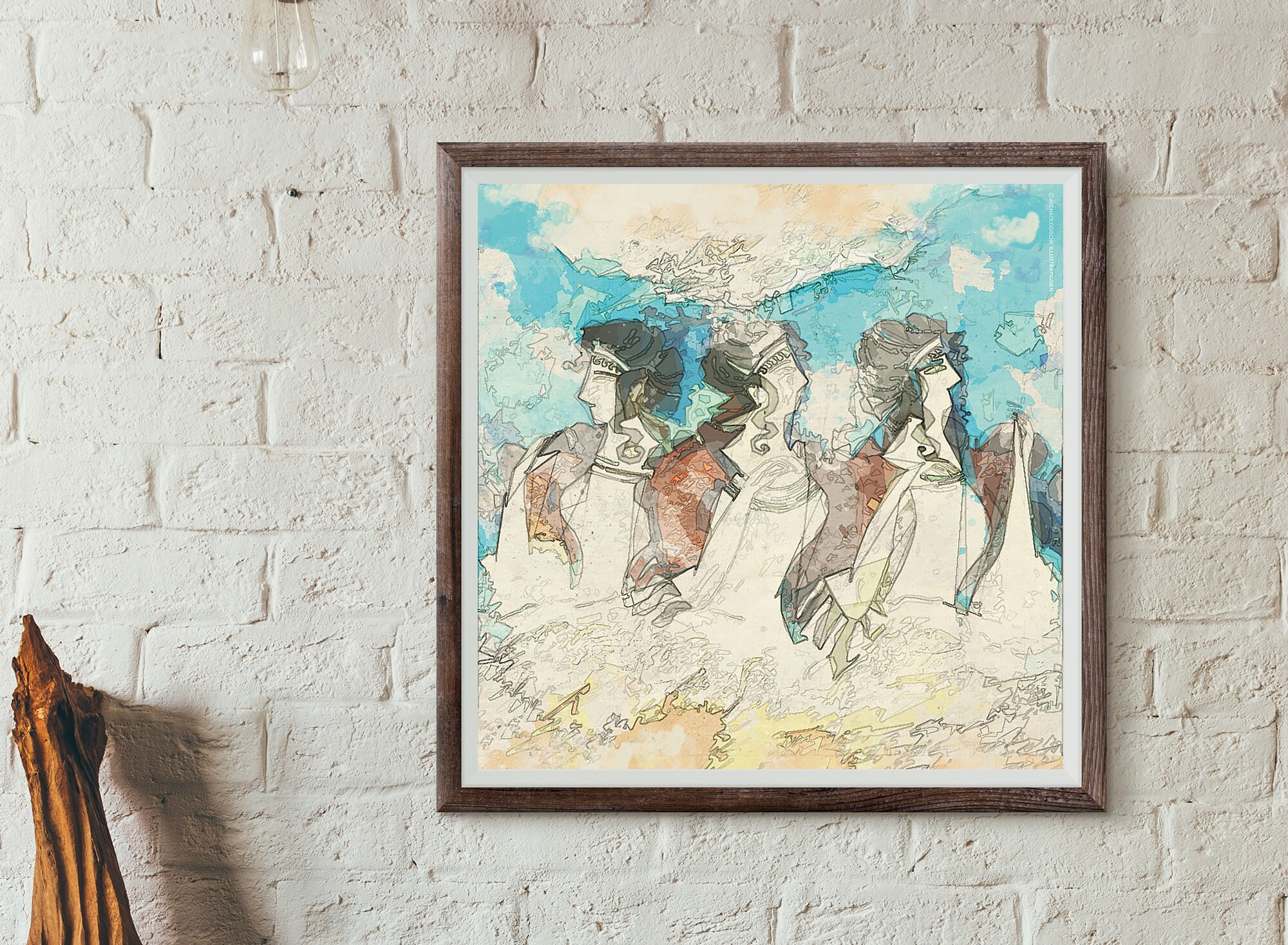 Art Print Minoan Fresco "ladies in Blue", Greece + Crete + Knossos ...
