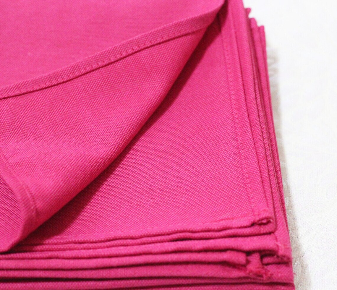 Hot Pink Linen Napkins, Linen Napkins for Anniversary and Wedding ...