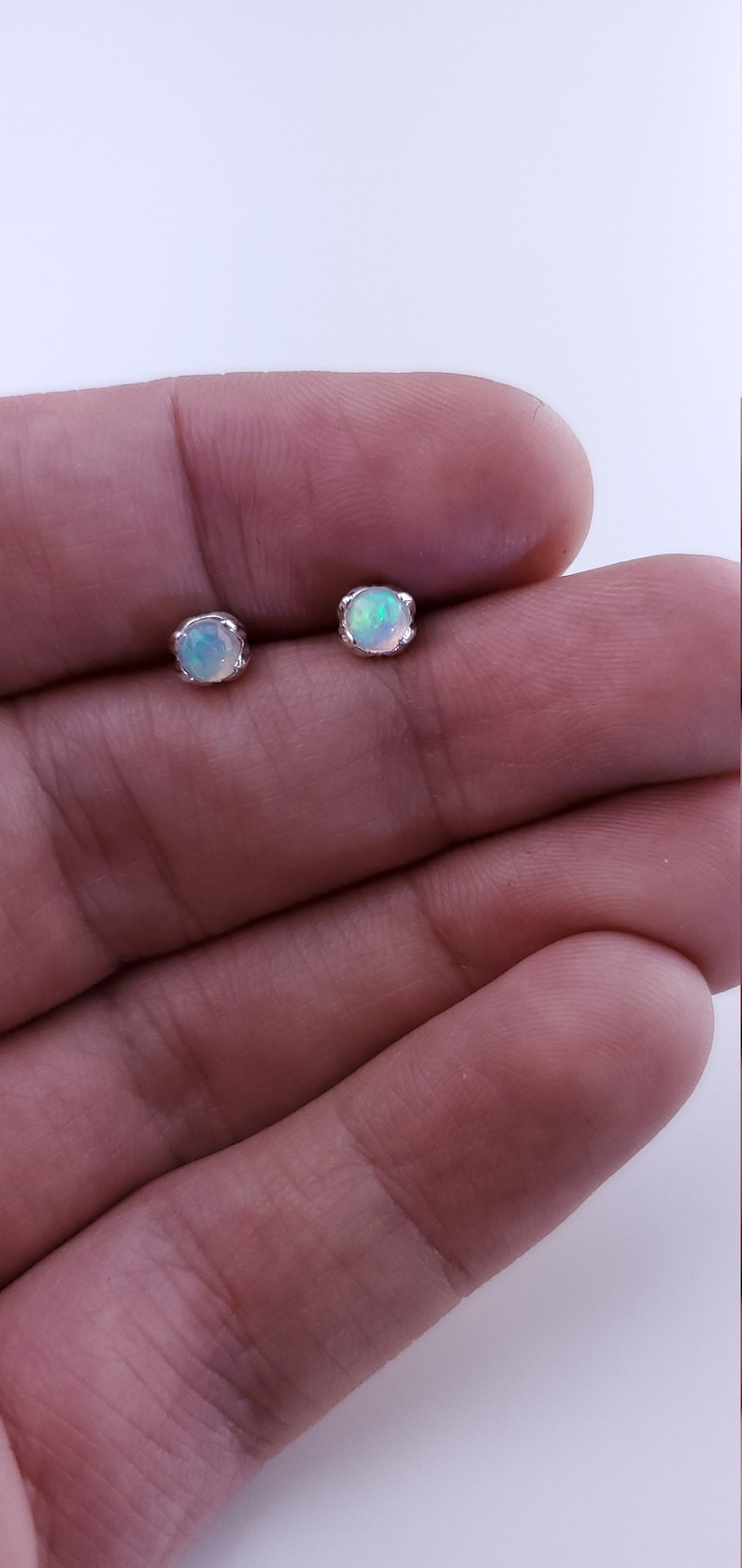 14K Solid Yellow Gold Fire Opal Stud Earrings | Genuine Aaa-grade ...