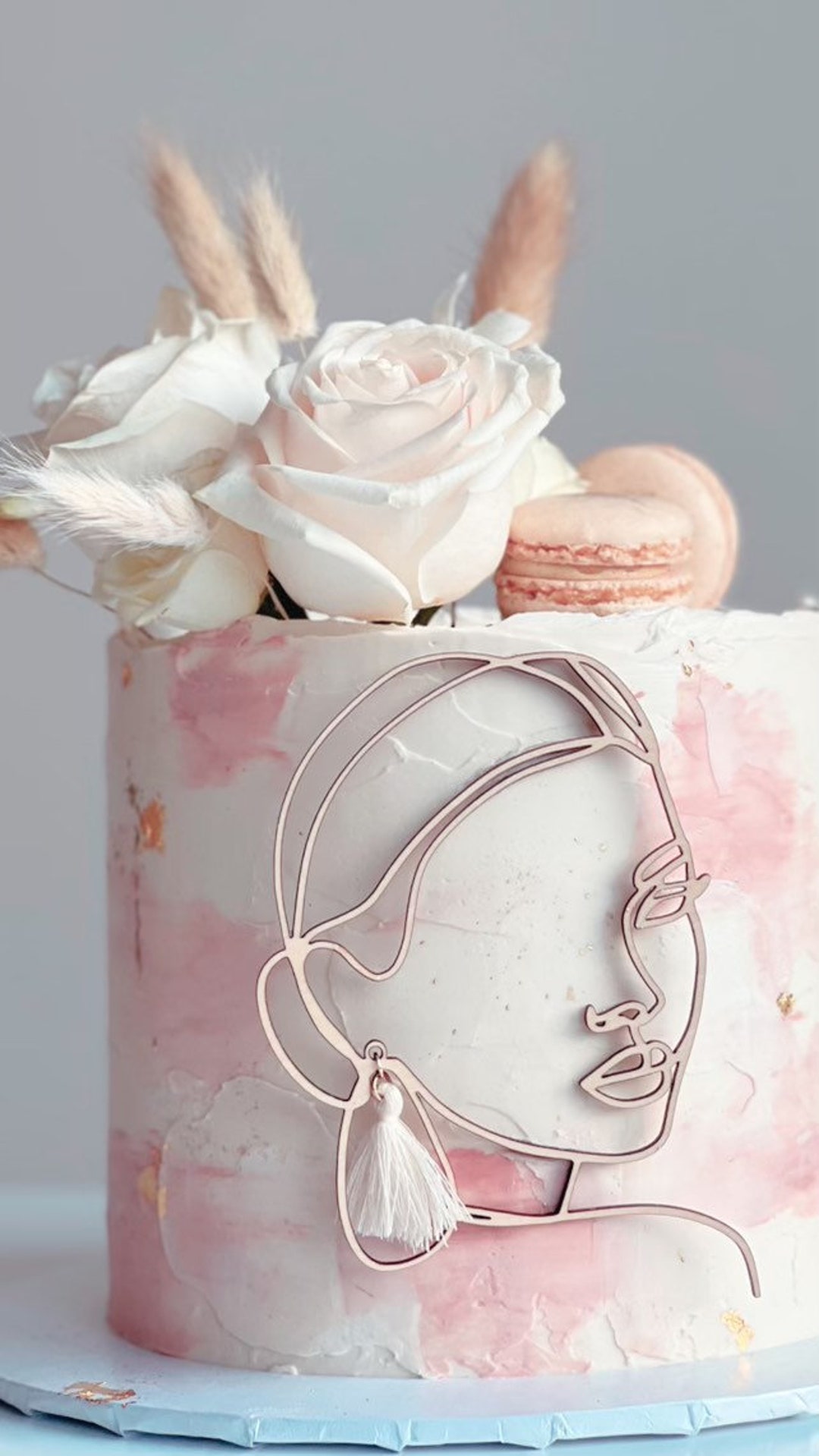 Woman Face Cake Topper, Abstract Face Cake Topper, Face Charm Acrylic ...