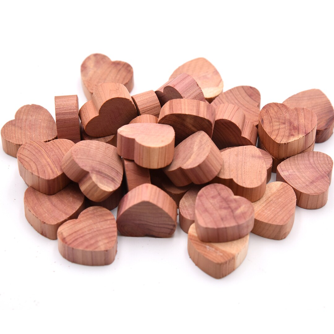 Aromatic Eastern Red Cedar Hearts Wood Blocks, 50PCS - Etsy