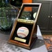 Baseball Display Case Box Custom Plaque Engraving Wood With Glass Lid ...