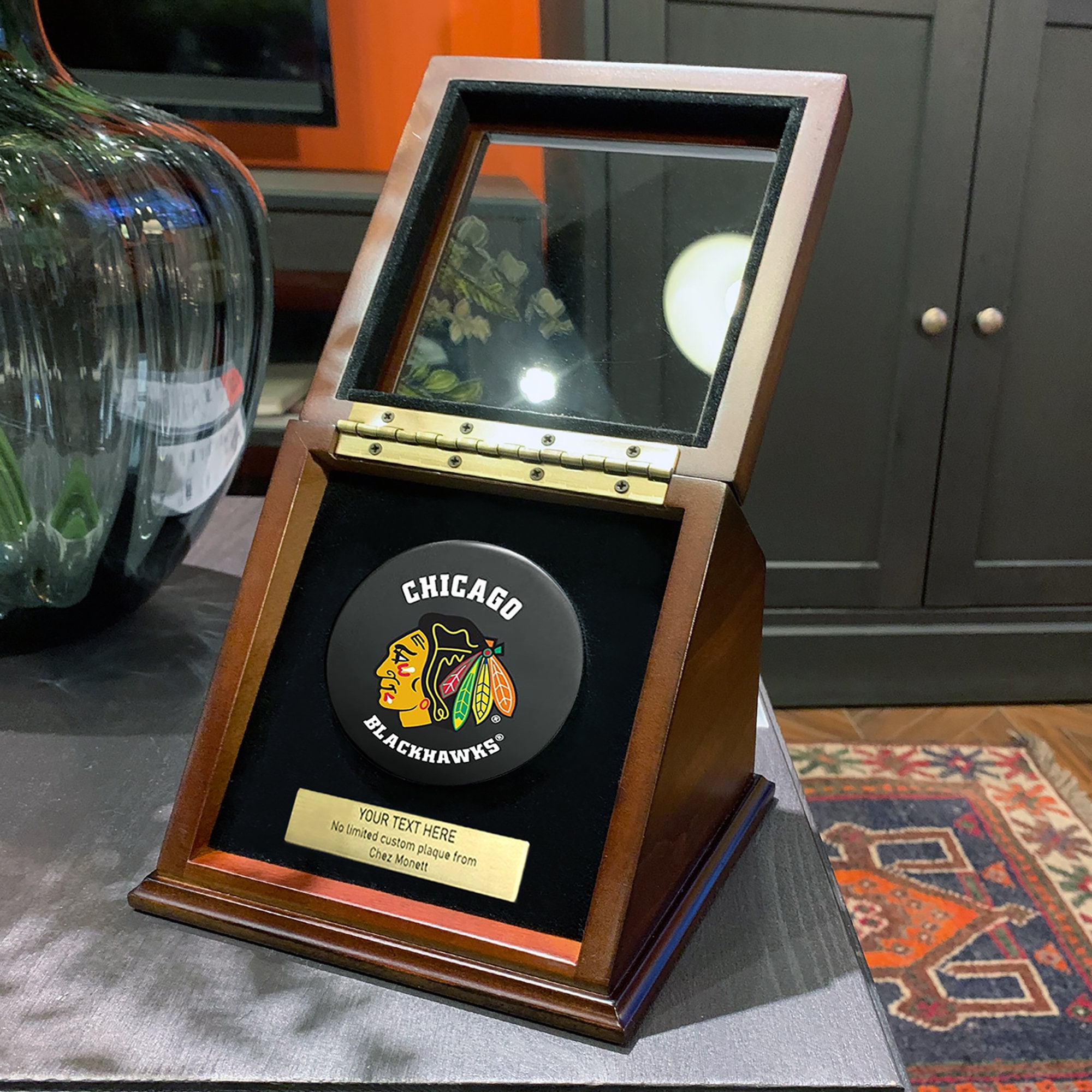 Hockey Puck Display Case Box Custom Plaque Engraving Wood - Etsy