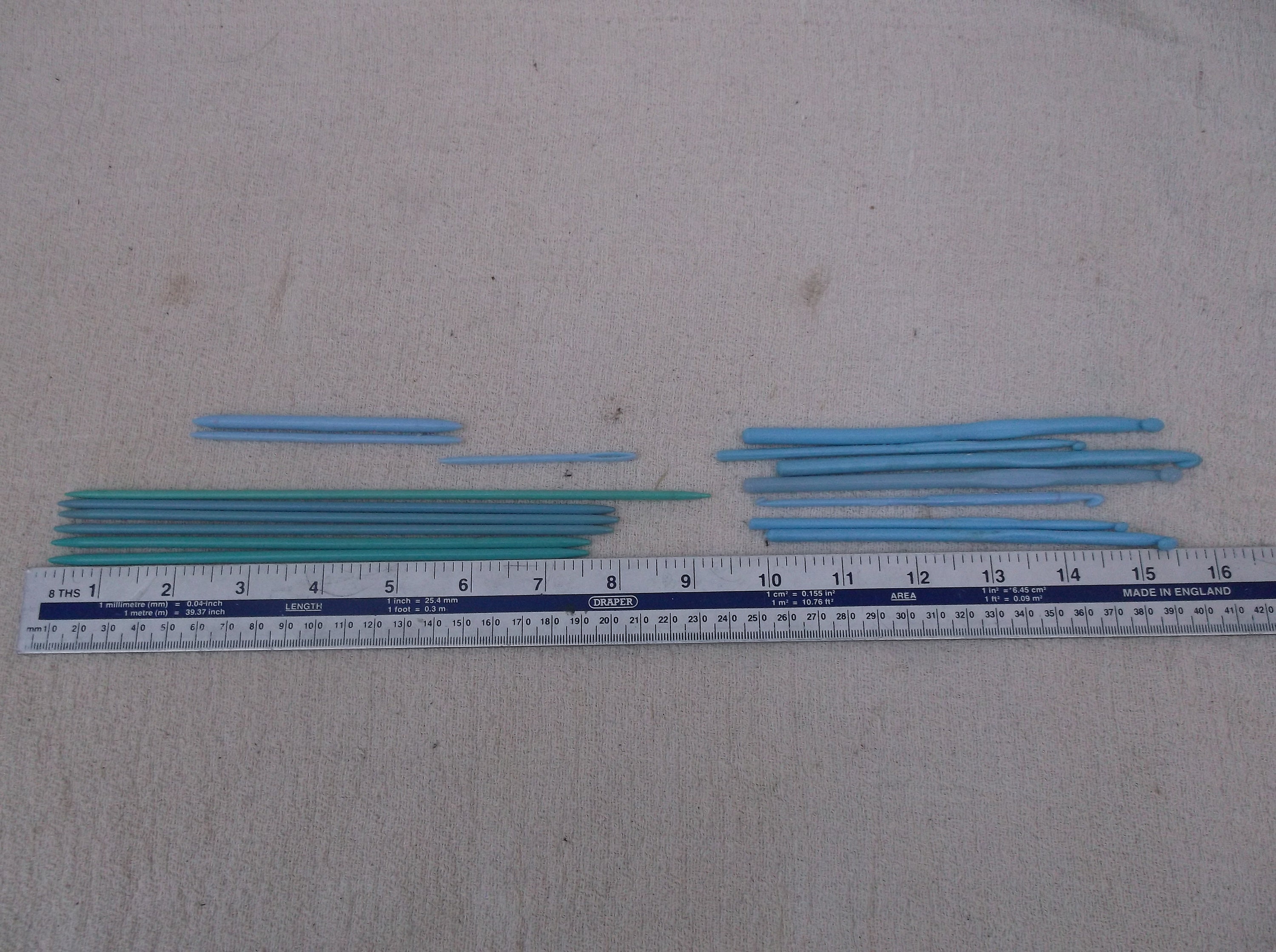Blue Crochet Hooks, Plastic Hooks, Various Needles, Starter Knitting ...