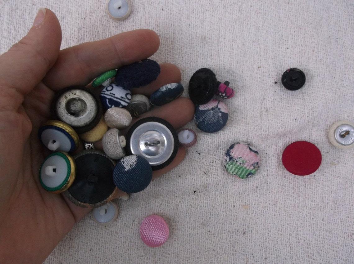 Fabric Covered Buttons Shank Buttons Mixed Bundle of Buttons - Etsy
