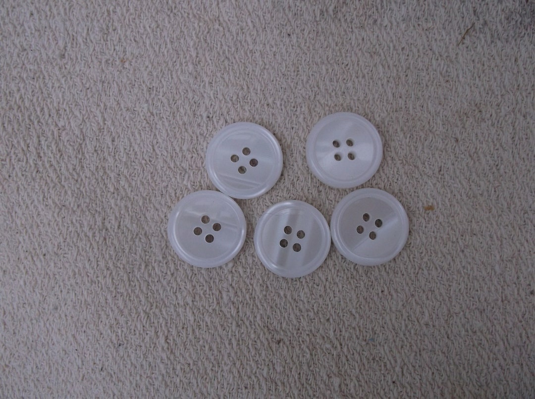 Flat Buttons White Four Hole Buttons Vintage Jacket Buttons - Etsy UK