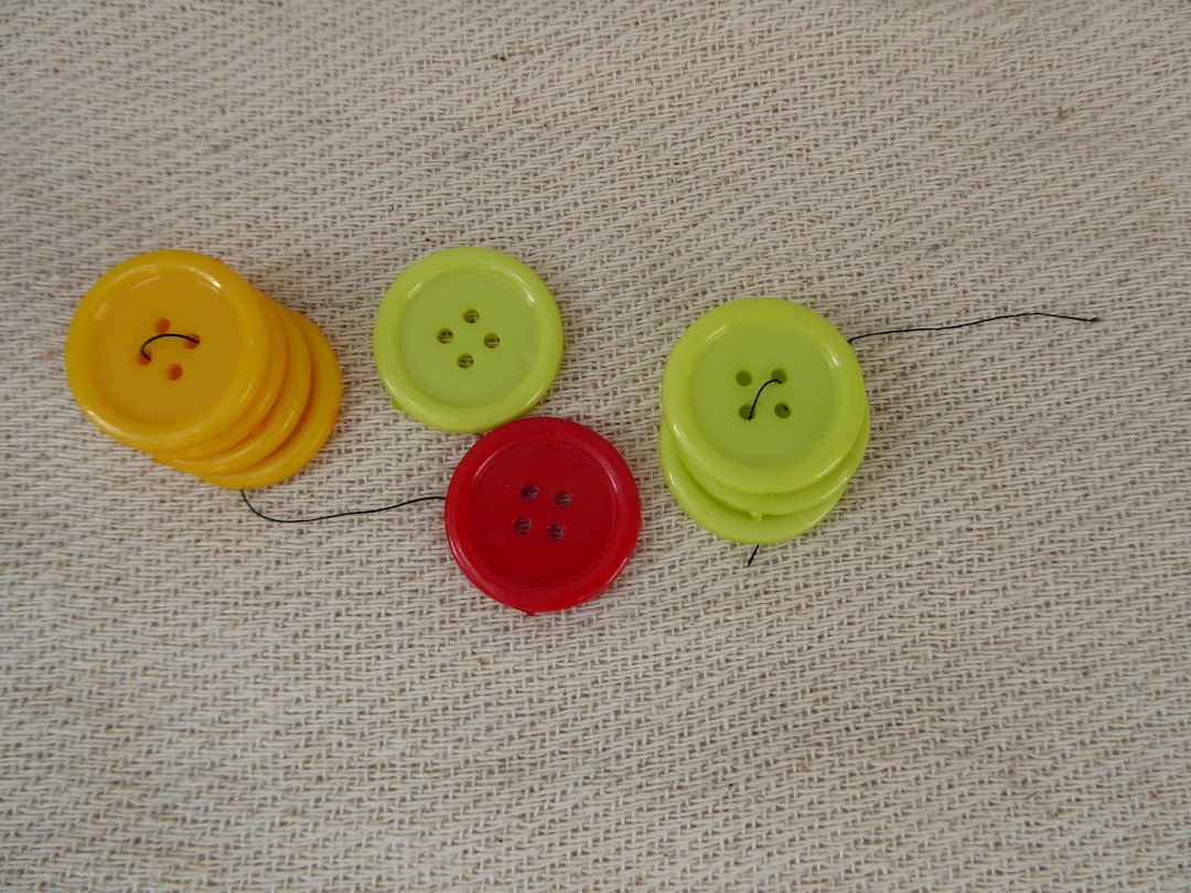 Flat Buttons, Yellow Four Hole Buttons, Vintage Craft Buttons - Etsy