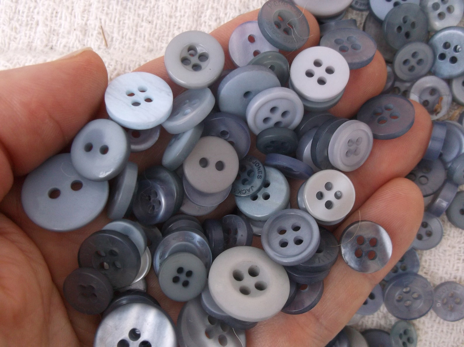 Small Fancy Vintage Buttons Flat Buttons Grey Craft Button - Etsy