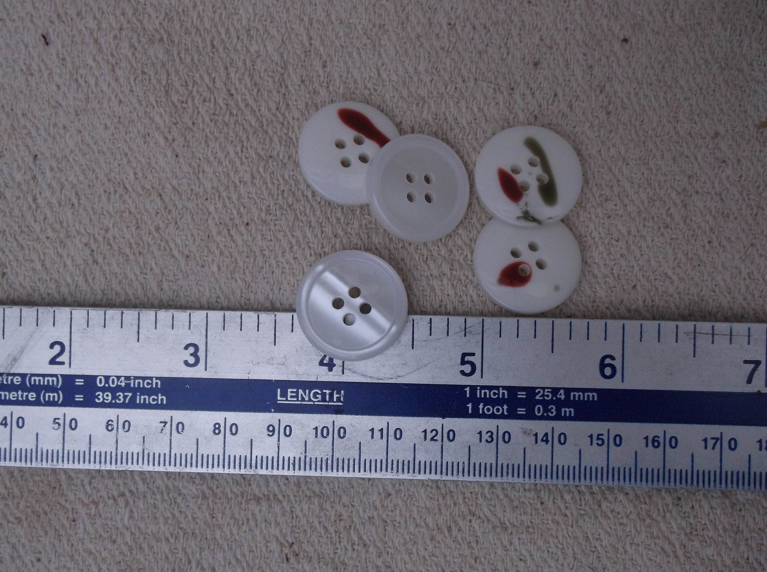 Flat Buttons, White Four Hole Buttons, Vintage Jacket Buttons - Etsy UK