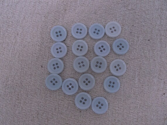 Four Hole Flat Buttons Vintage Blue White Buttons | Etsy