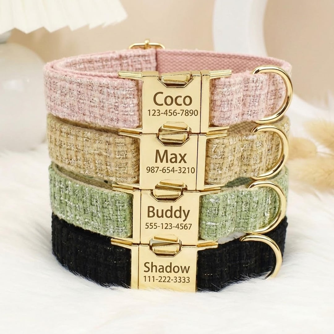 Personalized Dog Collar With Name, Custom Embroidered Pet Collar With ...