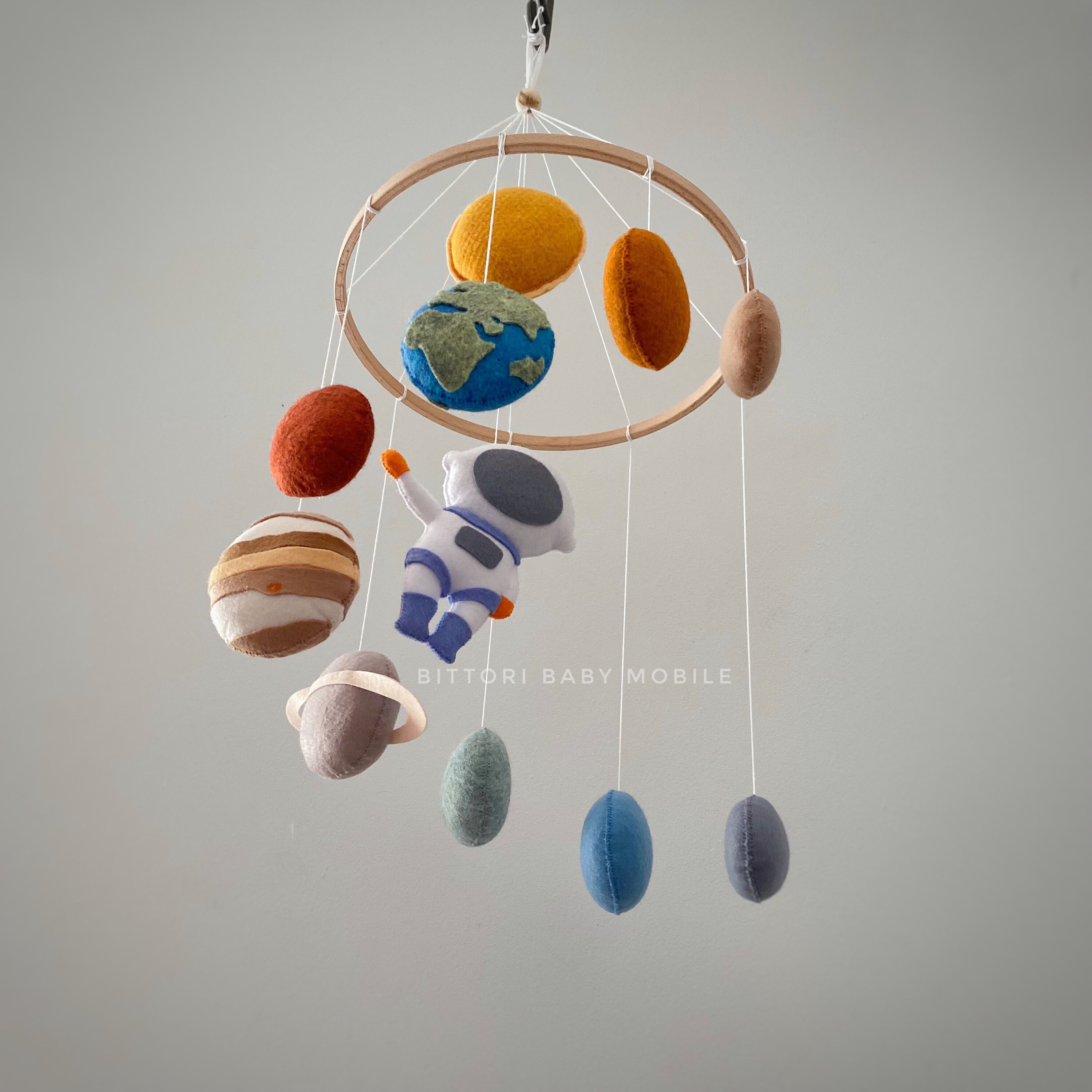 Solar system nursery mobile with planets sun astronaut. Space | Etsy