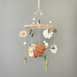 Highland Cow Crib Mobile | Rustic Scotland Nursery Decor | Gender ...