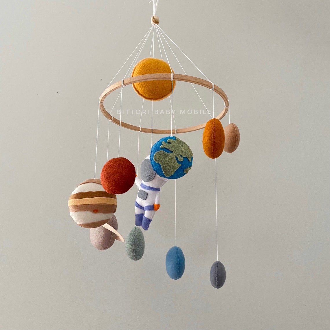 Solar system nursery mobile with planets sun astronaut. Space | Etsy