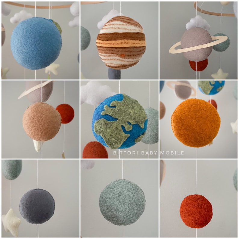 Solar System Nursery Mobile With Planets Sun Stars. Space - Etsy