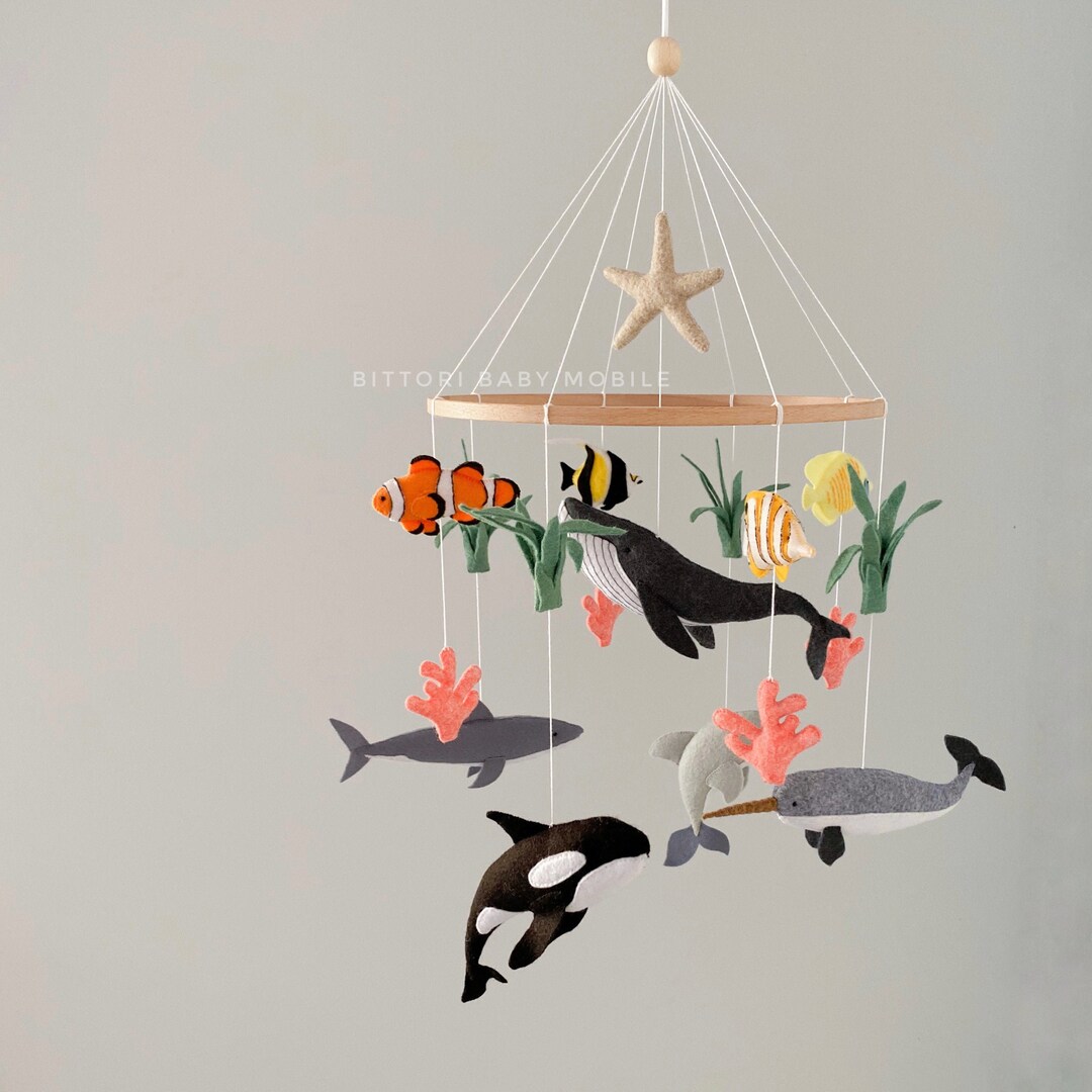 Whale Mobile, Ocean Mobile, Fish Crib Mobile, Nautical Mobile, Nursery ...