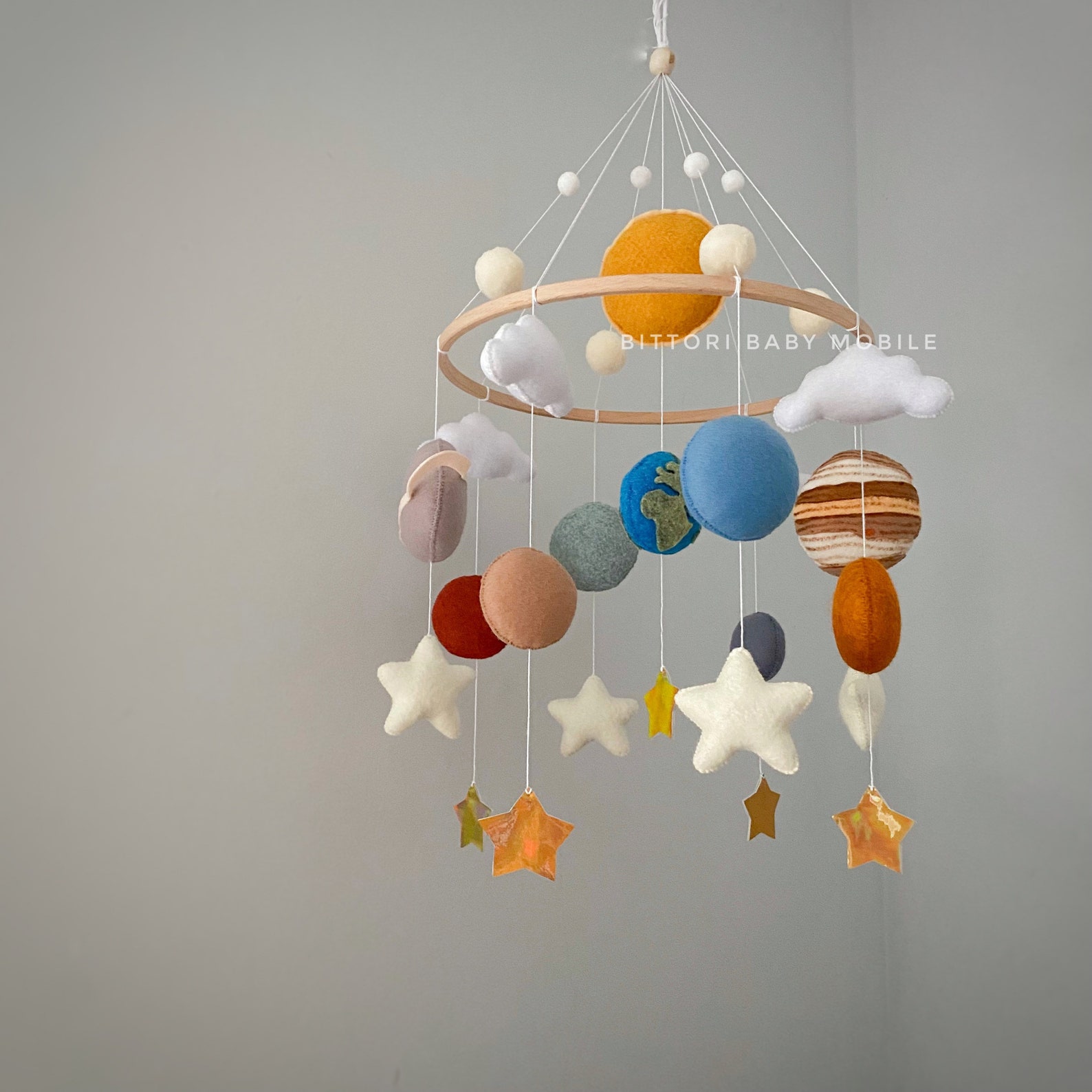 Solar System Nursery Mobile With Planets Sun Stars. Space - Etsy