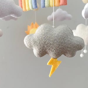 Pastel Rainbow Baby Mobile | Weather Mobile With Clouds, Sun, Raindrops ...