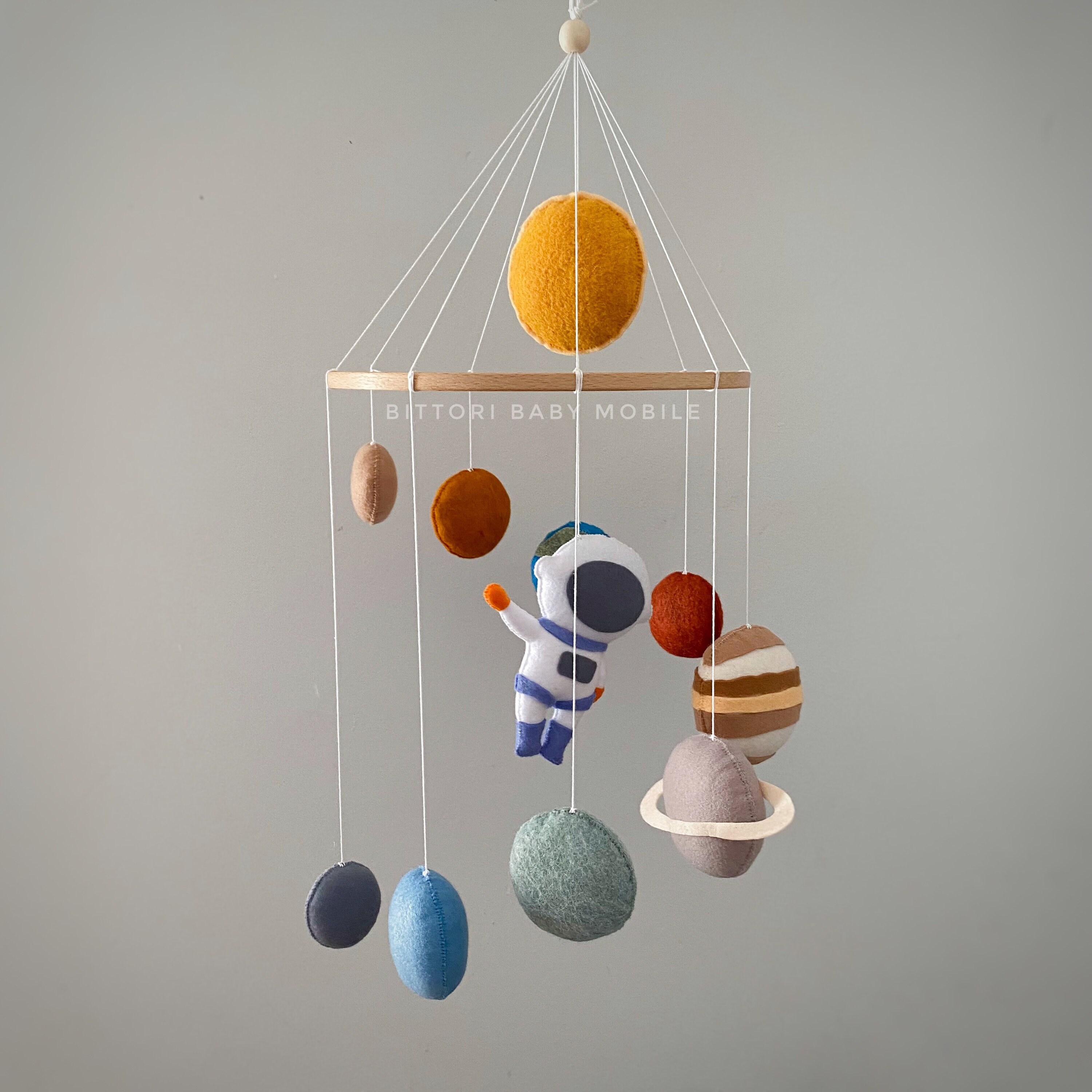 Solar system nursery mobile with planets sun astronaut. Space | Etsy