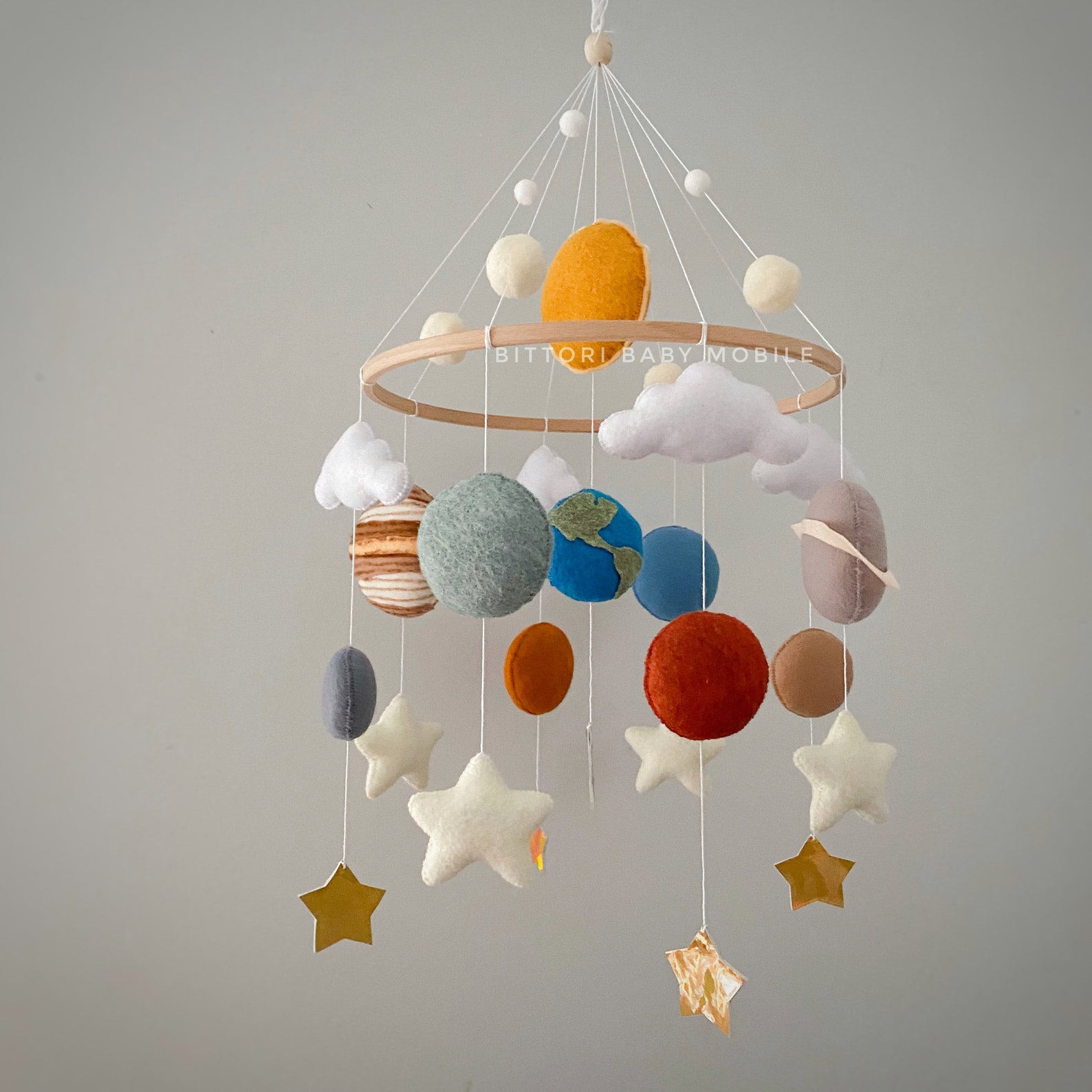 Solar System Nursery Mobile With Planets Sun Stars. Space - Etsy