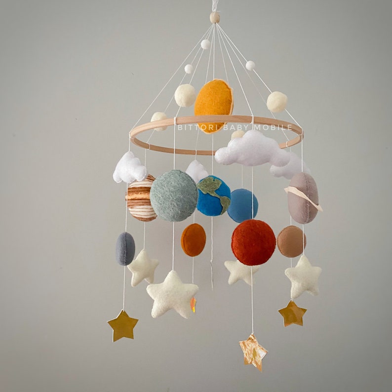 Solar System Nursery Mobile With Planets Sun Stars. Space - Etsy