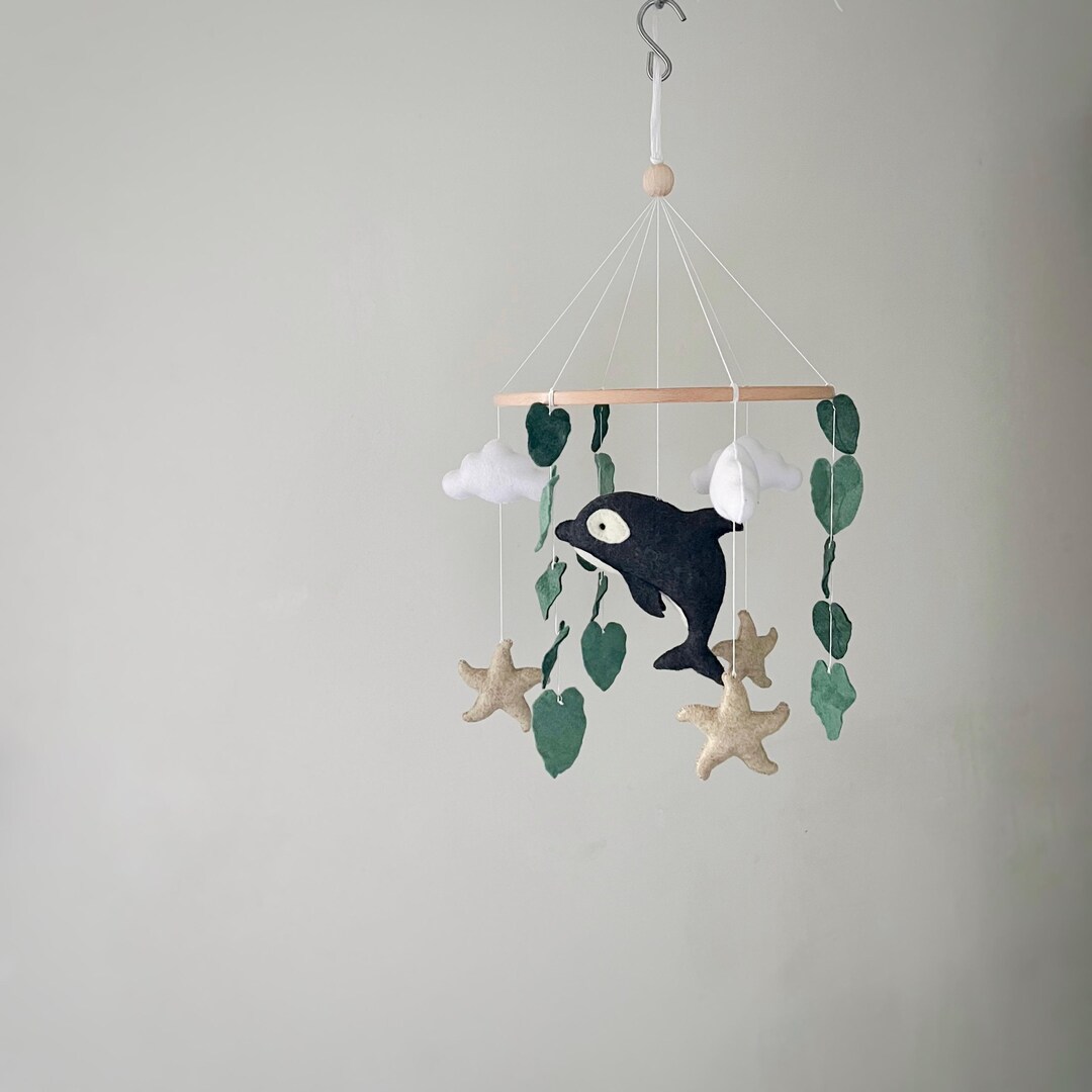 Orca Mobile. Nursery Decor Ocean Themed. Killer Whale Crib Mobile With ...