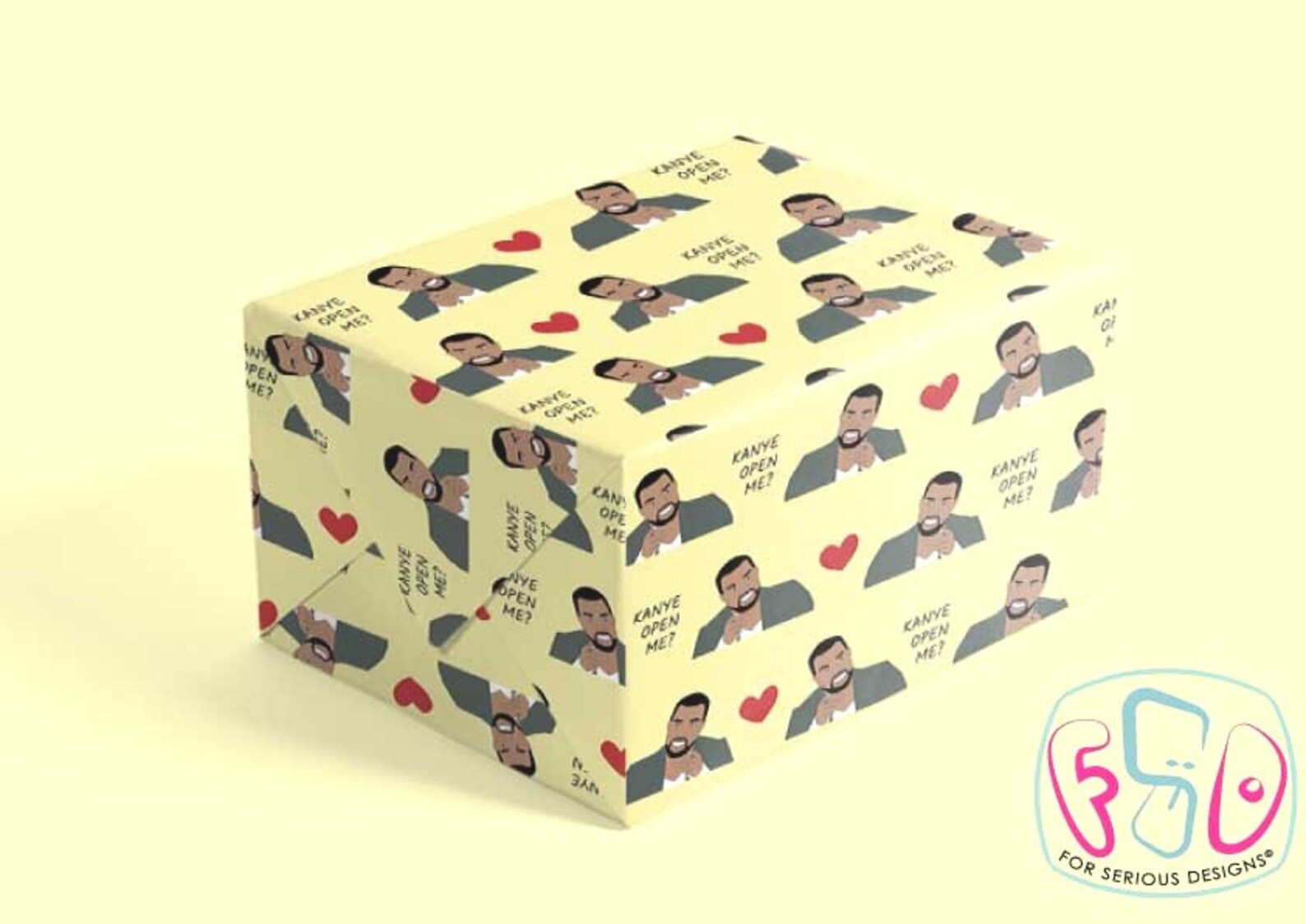 Kanye West Funny Gift Wrapping Paper Sheet Kanye Open Me Birthday Gift ...