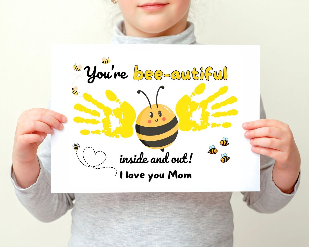 Bee Handprint Craft for Mom | You Are Bee-autiful Printable | Easy ...