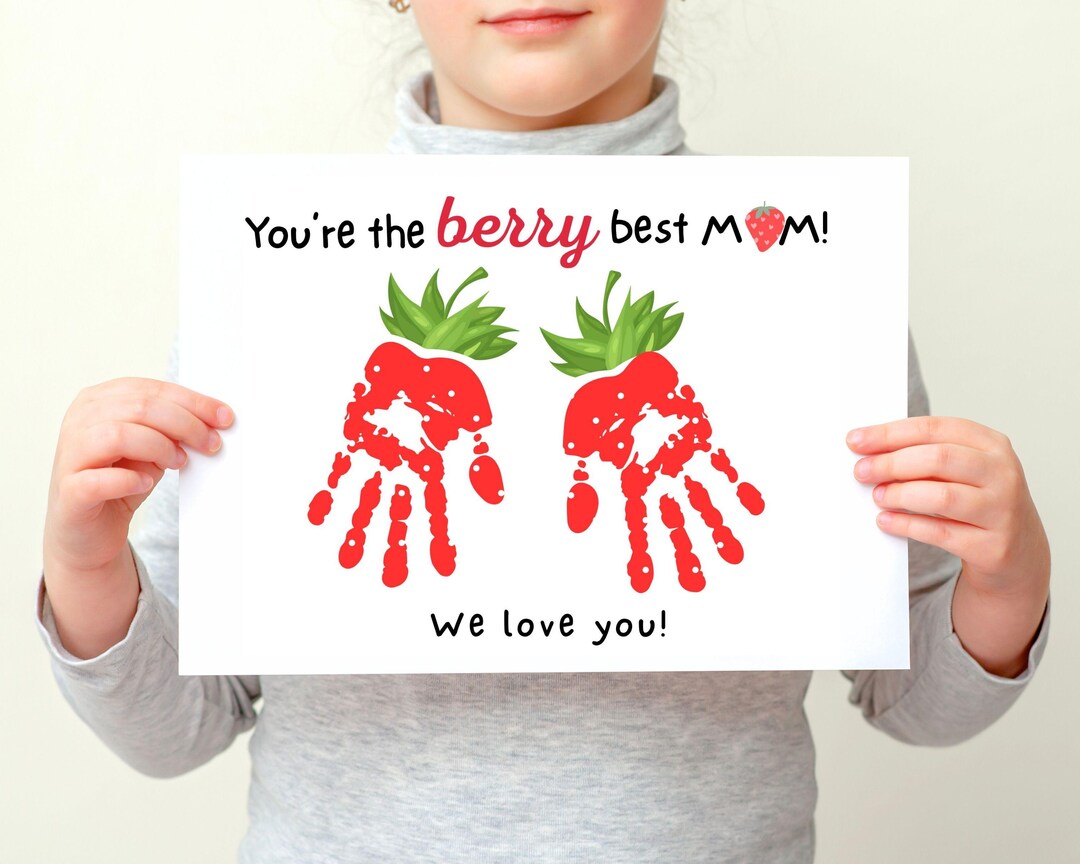 You're the Berry Best Mom Handprint Art Craft | Mother's Day Sign Gift ...