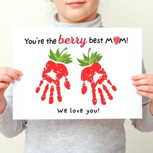 You're the Berry Best Mom Handprint Art Craft | Mother's Day Sign Gift ...