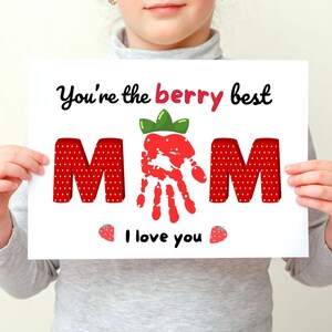 You're the Berry Best Mom Handprint Art Craft | Mother's Day Sign Gift ...