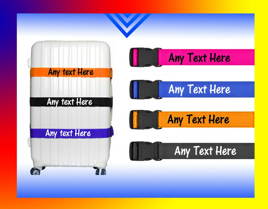 Personalised Luggage Strap Suitcase Printed Safe Luggage Belt - Etsy UK