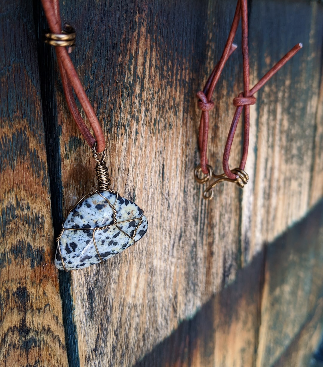 Dalmatian Jasper Chakra Healing Stone Pendant Necklace Handmade Maine ...