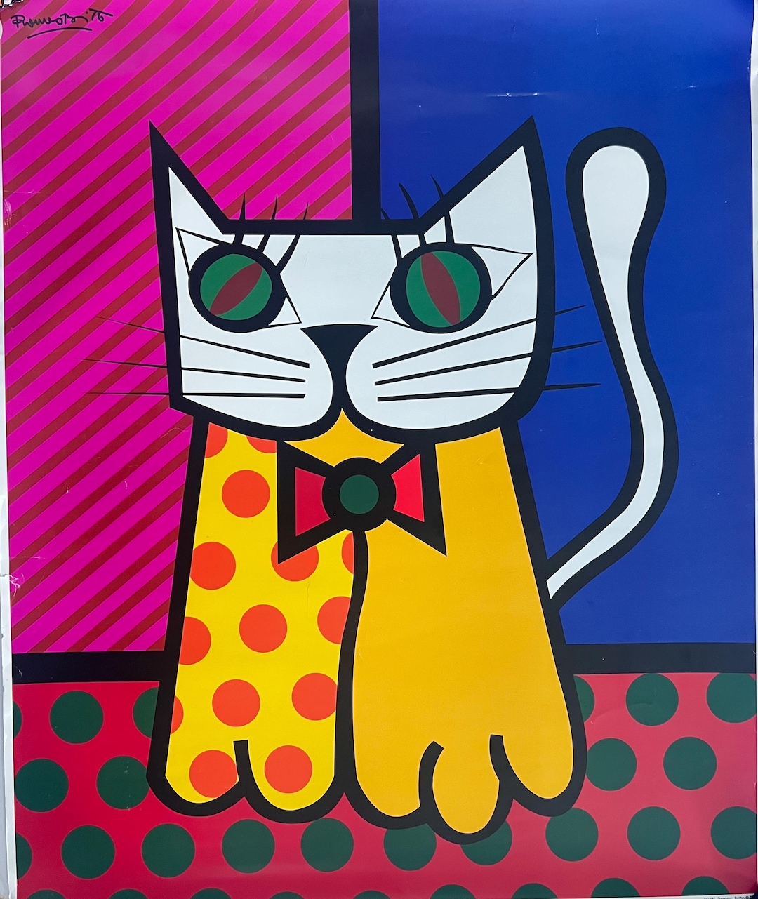 Romero Britto cat Print Rarte Pop Out of Print 26.5 X 22 , Year 2012 - Etsy