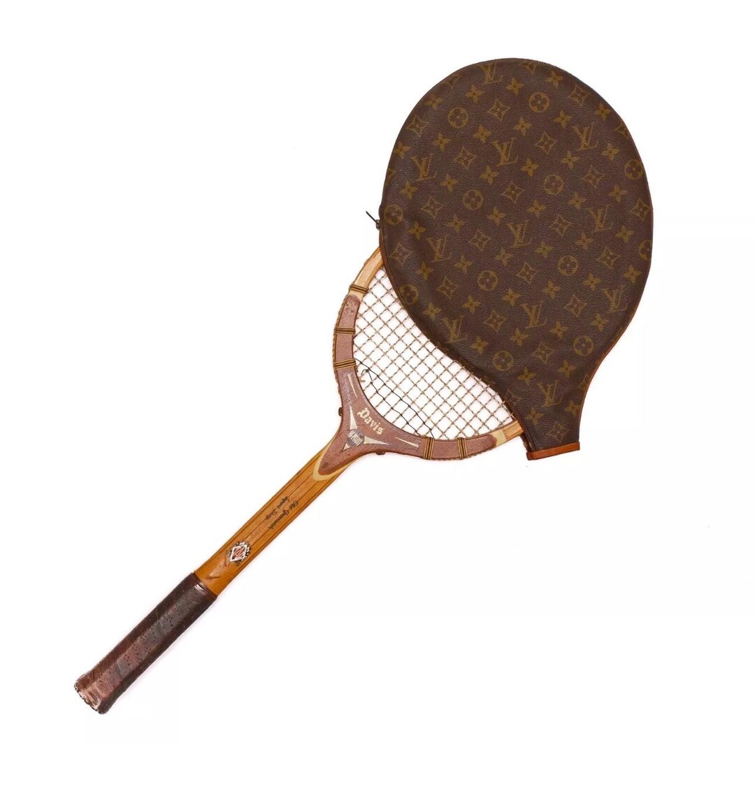 LOUIS VUITTON Wooden Tennis Racquet Cover Vintage Eclair Zipper Pre ...