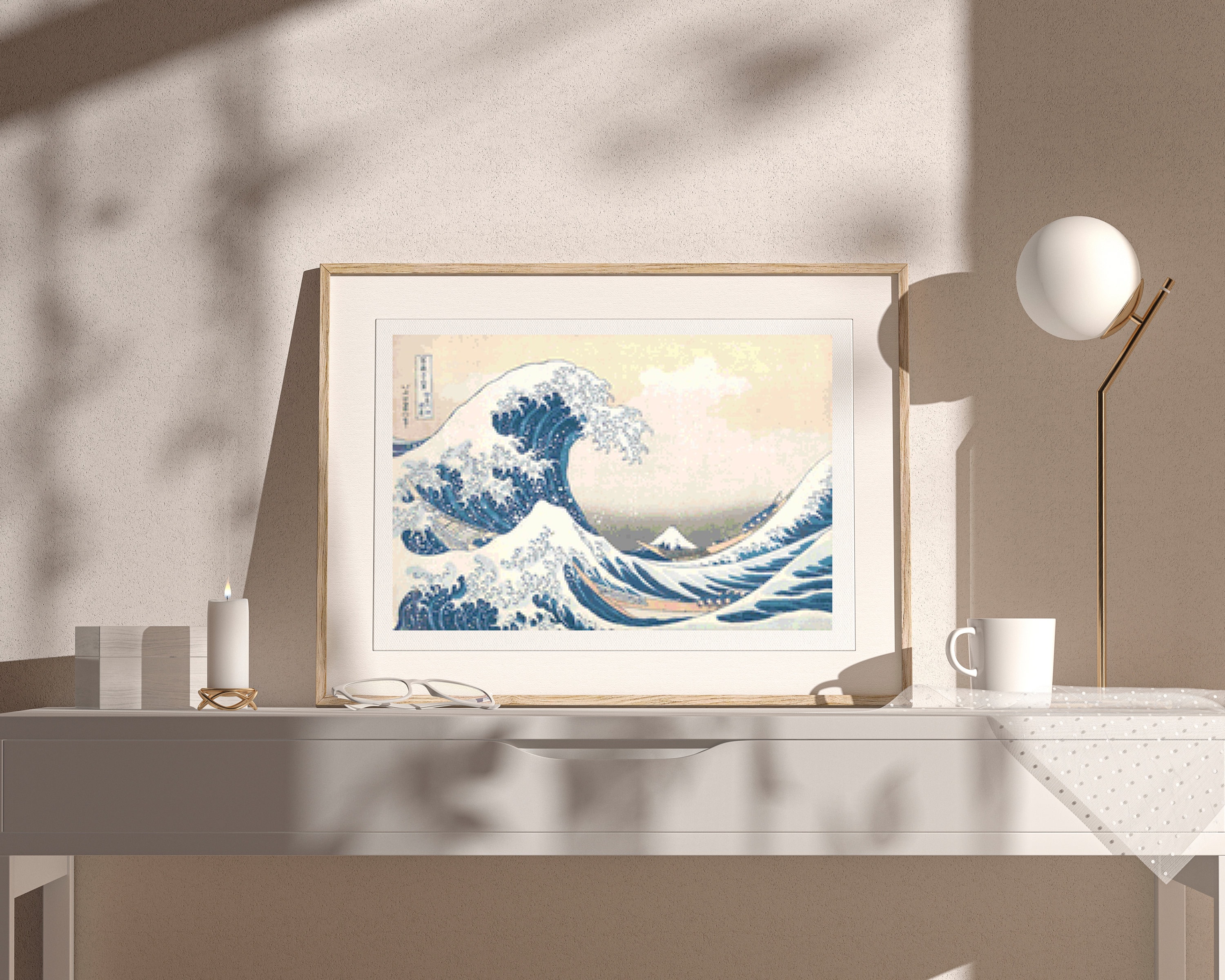 The Great Wave off Kanagawa Cross Stitch Pattern - Full Coverage ...
