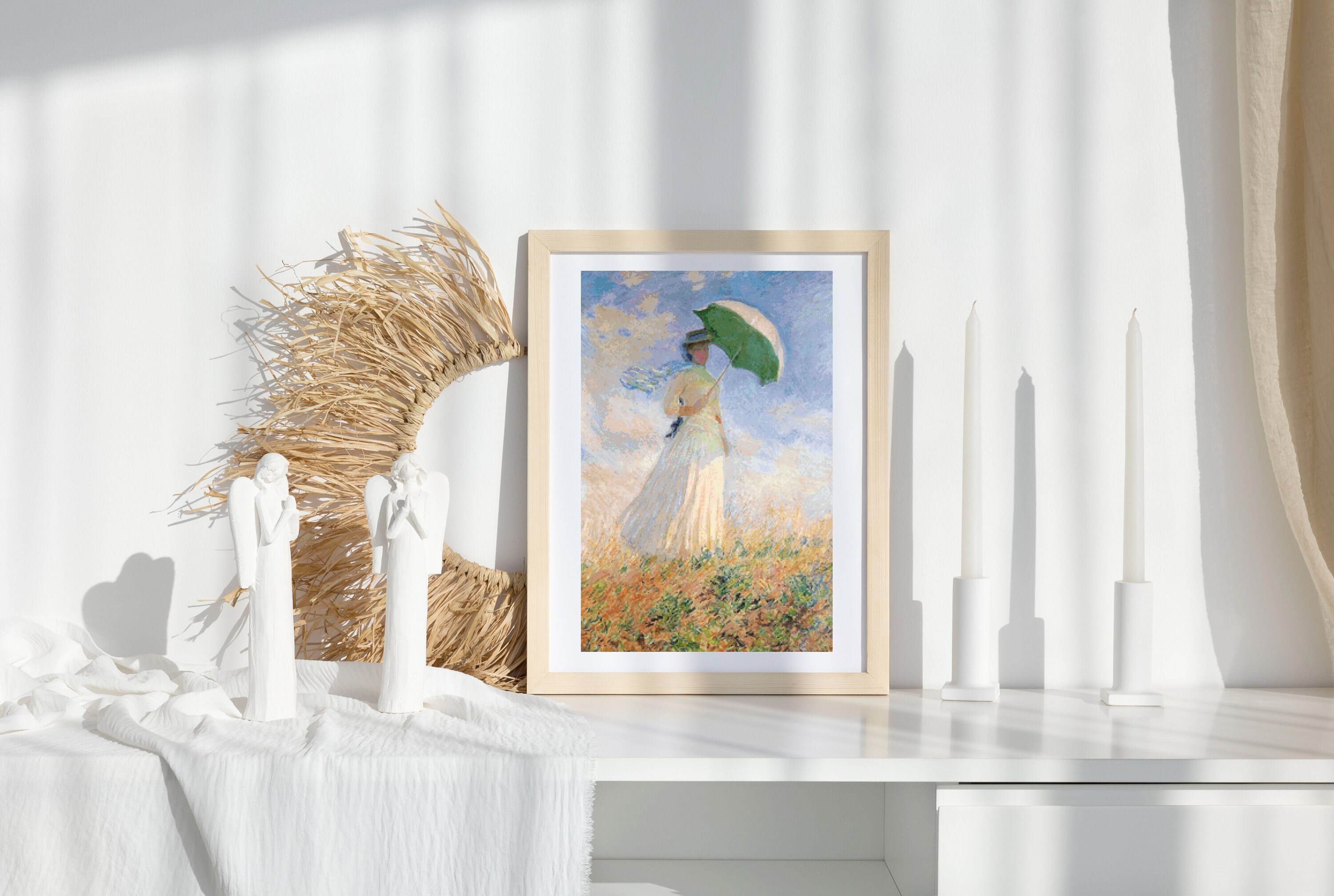 Monet Woman With Parasol Cross Stitch Pattern – Full Coverage Art (PDF ...