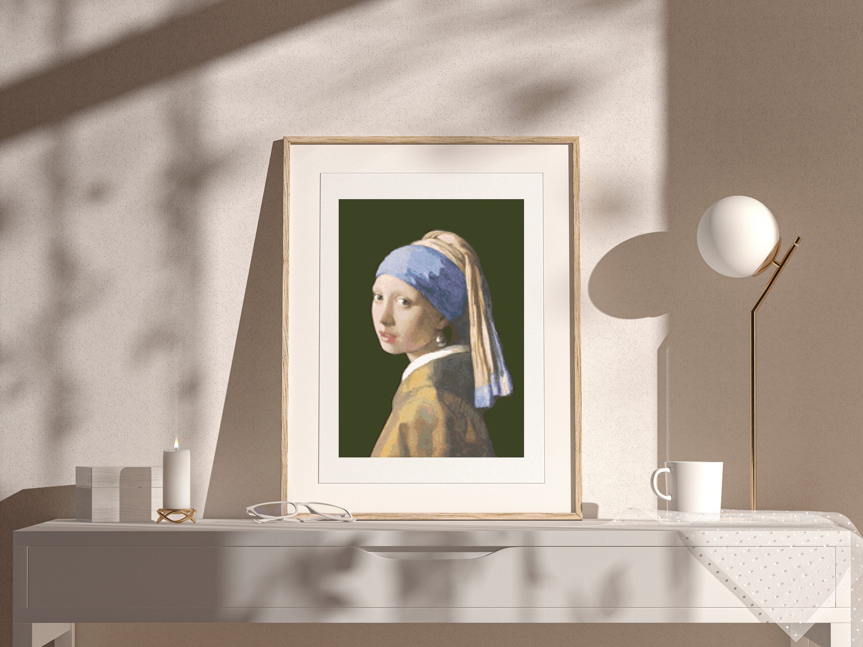Johannes Vermeer’s Girl With a Pearl Earring Cross Stitch Pattern ...
