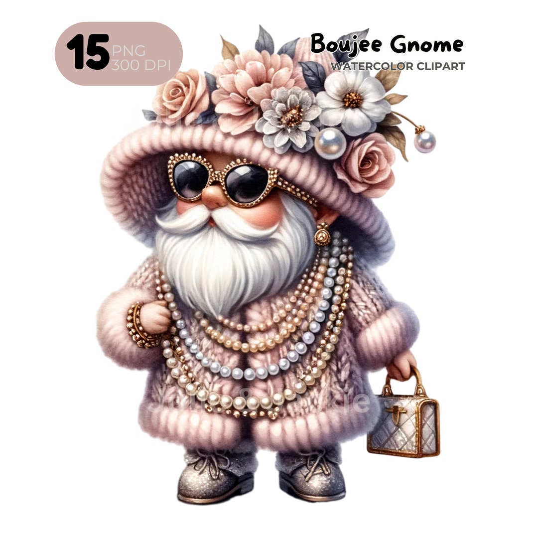 Boujee Gnome Watercolor Clipart PNG, Nursery Art (digital Download) - Etsy
