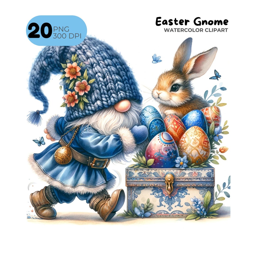 Easter Gnome Clipart Bundle, Garden Clipart, Spring Gnome Png Graphics ...