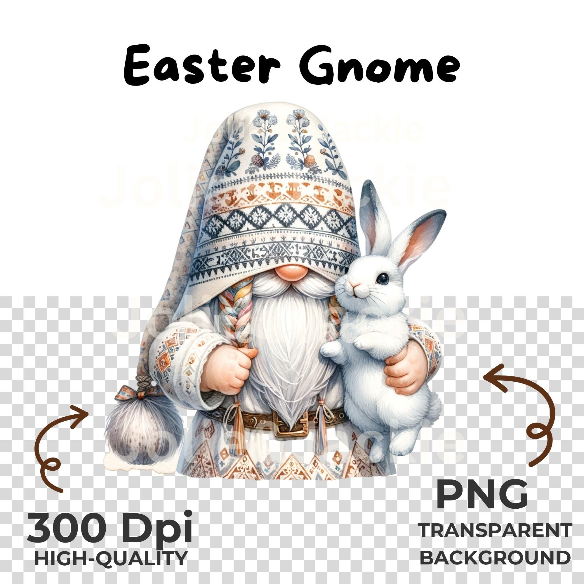 Watercolor Easter Eggs Gnome Png Clipart Bundle, Chicks Eggs, Garden ...