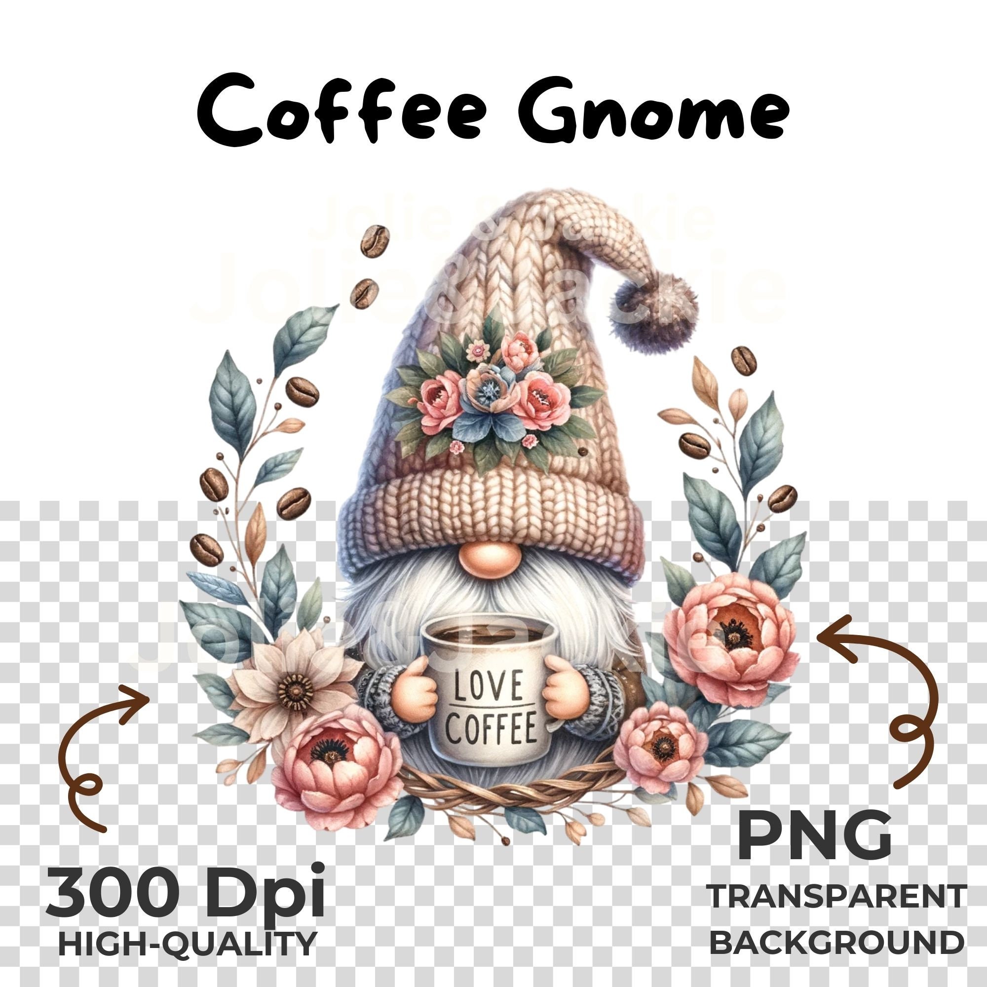 Coffee Gnome PNG, Coffee Gnome Sublimation, Coffee Gnome Watercolor ...