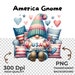 Patriotic Gnome Clipart PNG Bundle 15 American Pride PNG, 4th of July ...