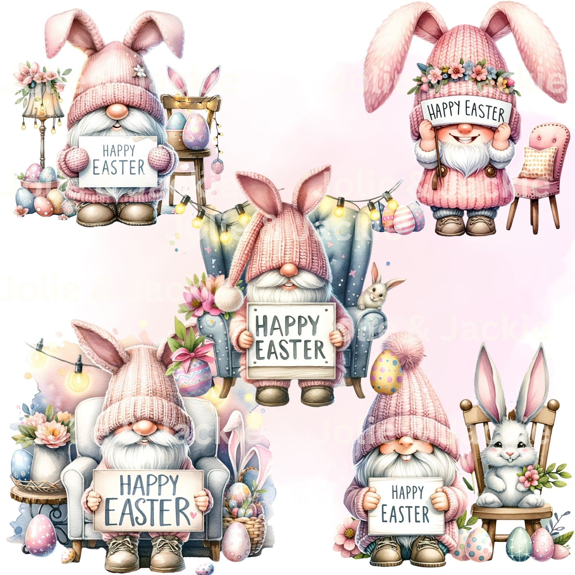 Watercolor Easter Gnome PNG Clipart Bundle (digital Download) - Etsy