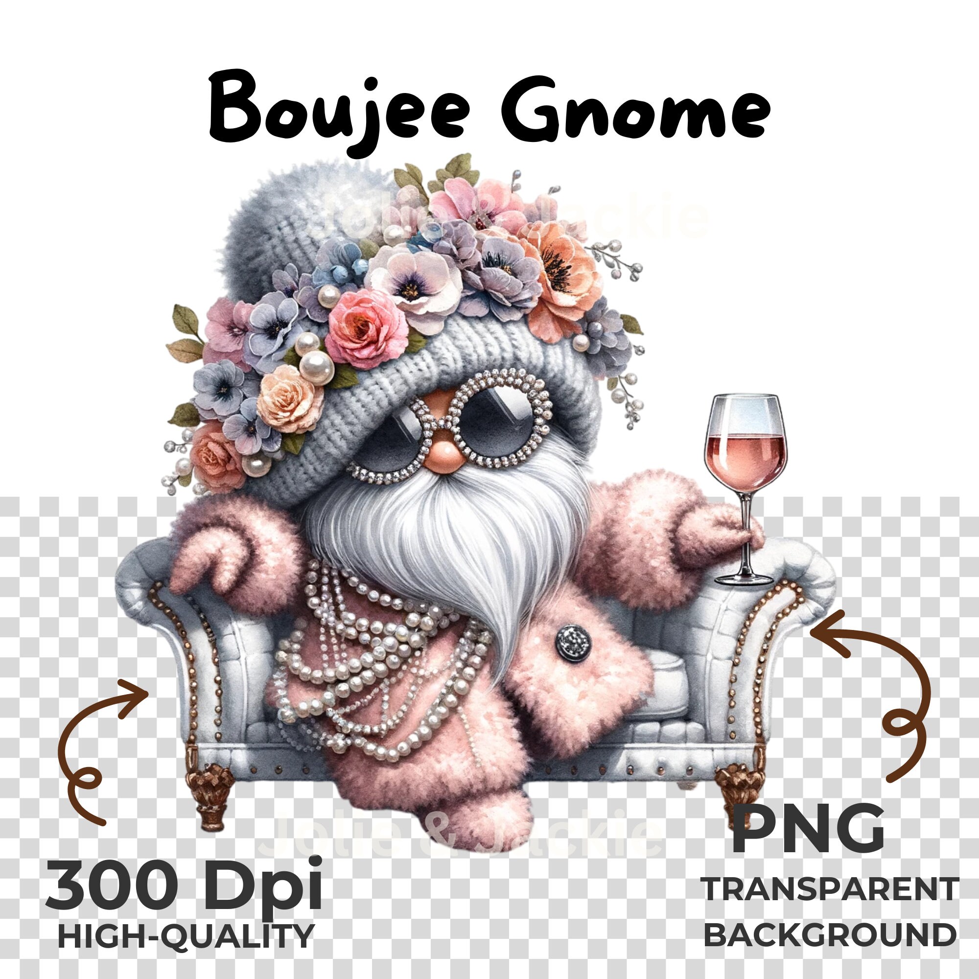Boujee Gnome Watercolor Clipart PNG, Nursery Art (digital Download) - Etsy