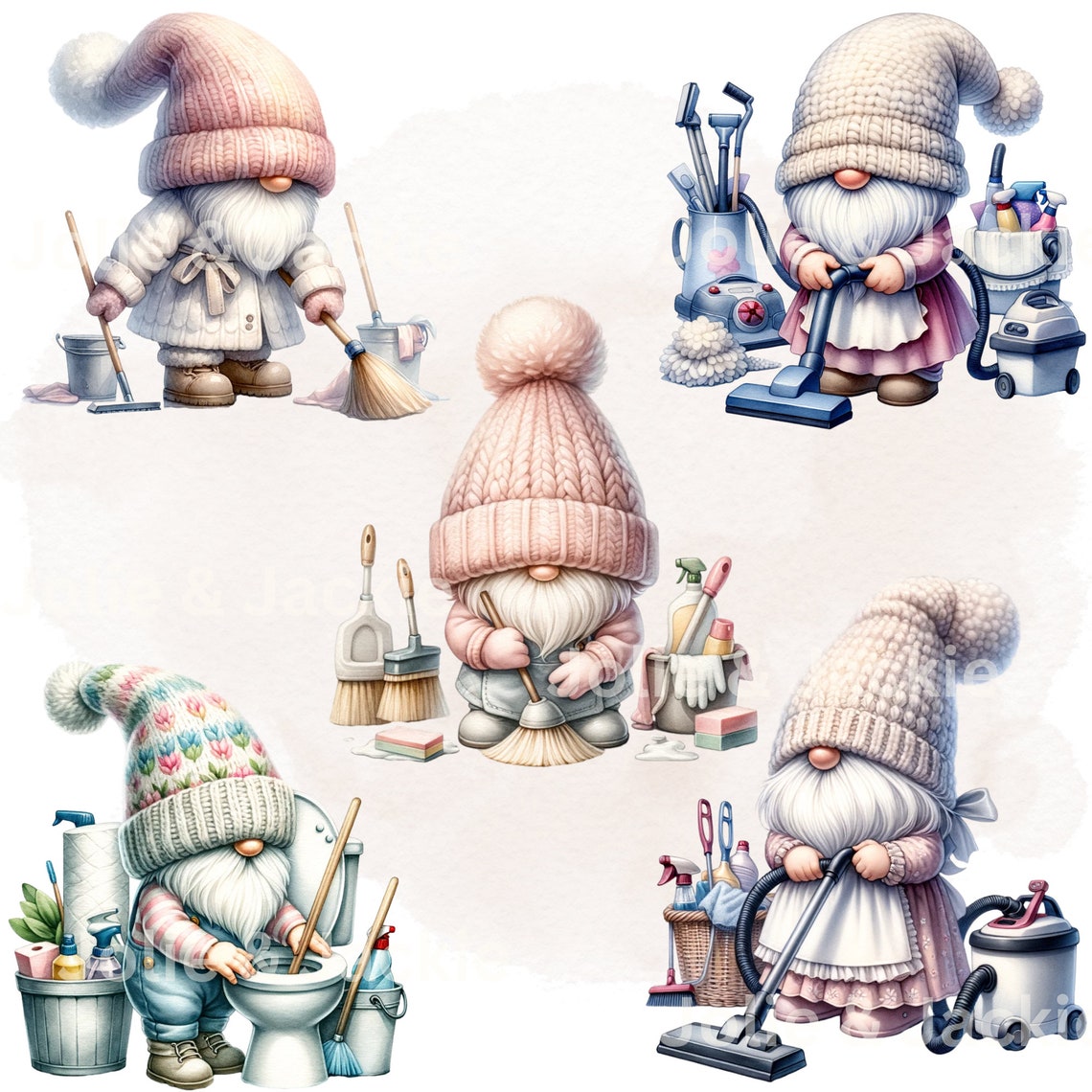 Cleaning Gnomes Clipart, Laundry Day, Cleaning Planner Stickers Clip Art, Gnome PNG, Chore ...