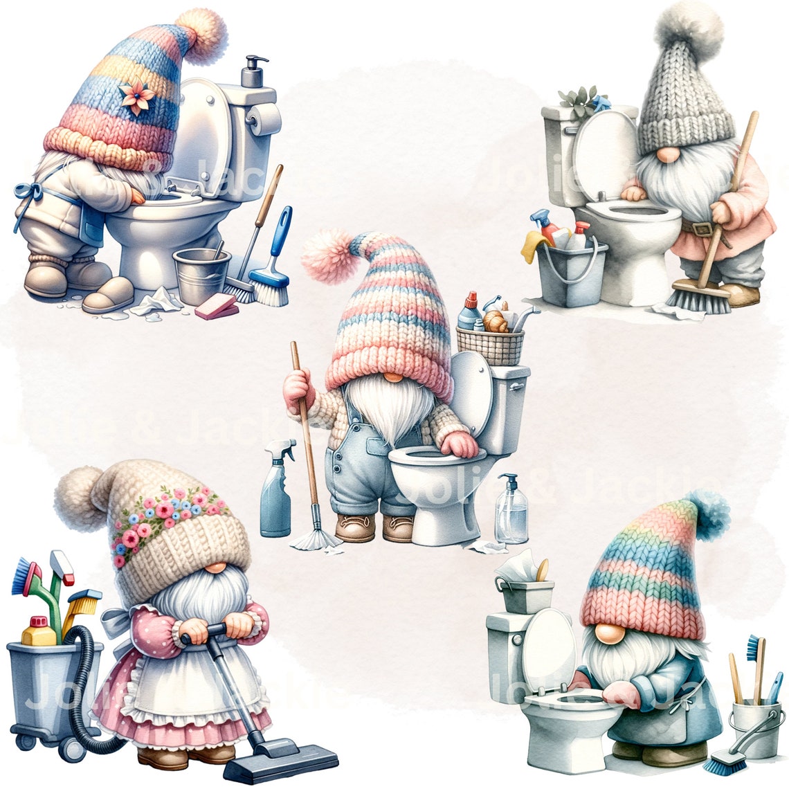 Cleaning Gnomes Clipart, Laundry Day, Cleaning Planner Stickers Clip Art, Gnome PNG, Chore ...