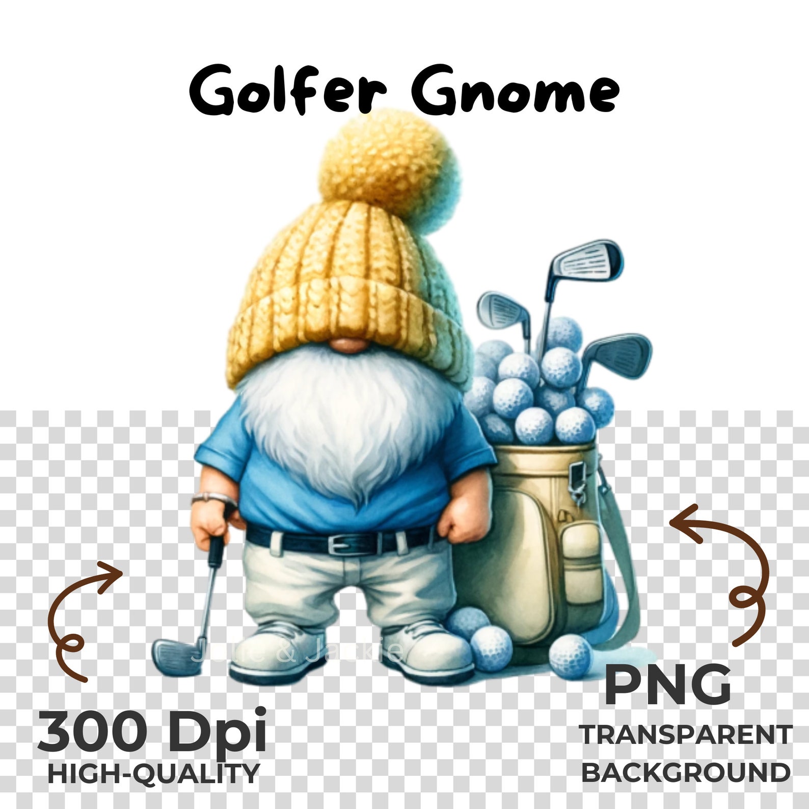 Watercolor Golfer Gnome Clipart Bundle Sport Gnome PNG Gnome Play Golf ...