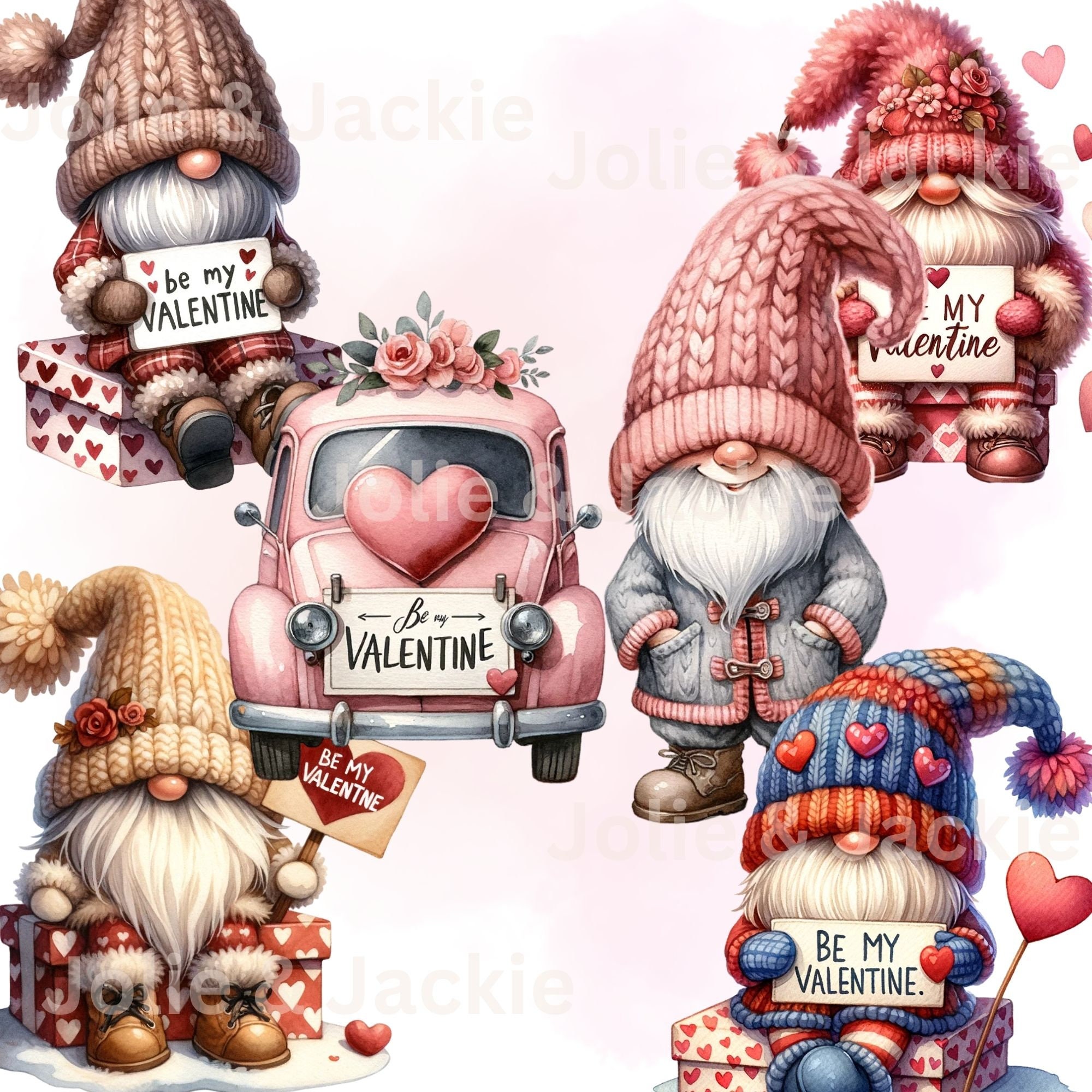 Valentine Gnomes Watercolor Clipart, PNG Graphics (digital Download) - Etsy
